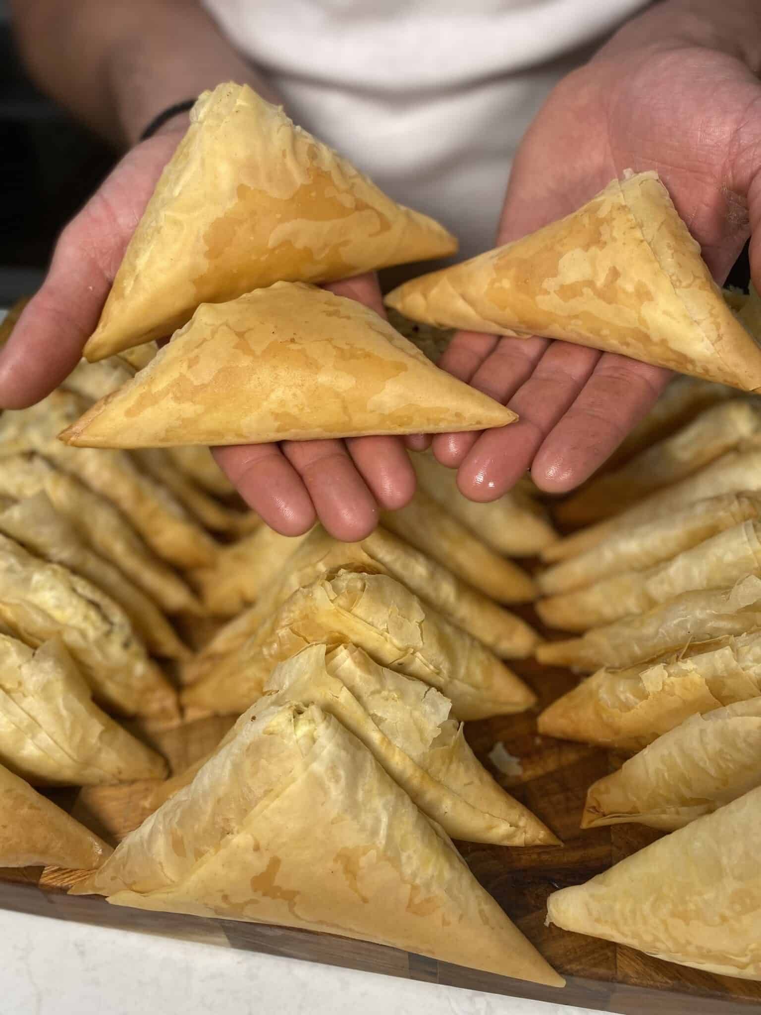 Tiropitakia (Greek Cheese Triangles) - Nikolopaa
