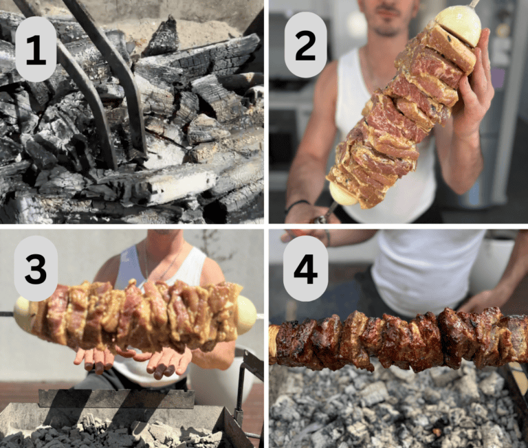 Pork Souvla Recipe (Cooked on Cyprus Charcoal BBQ) - Nikolopaa