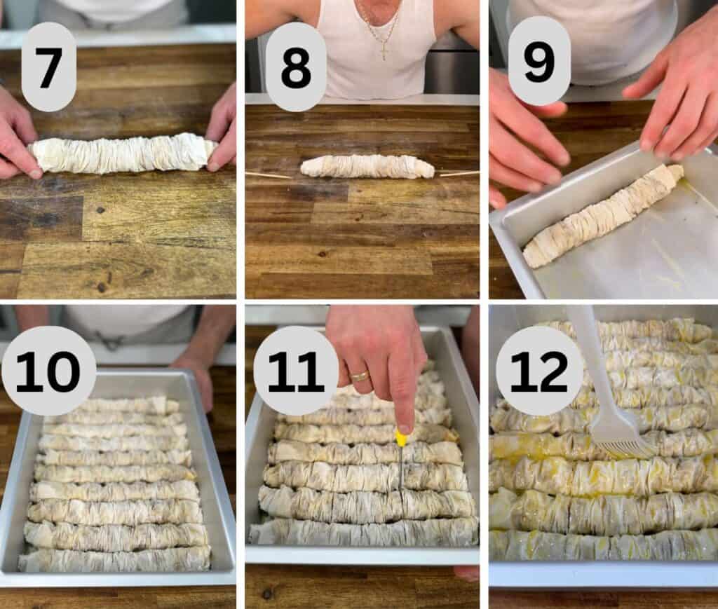Baklava Rolls Recipe Easy (Homemade Greek Saragli) - Nikolopaa