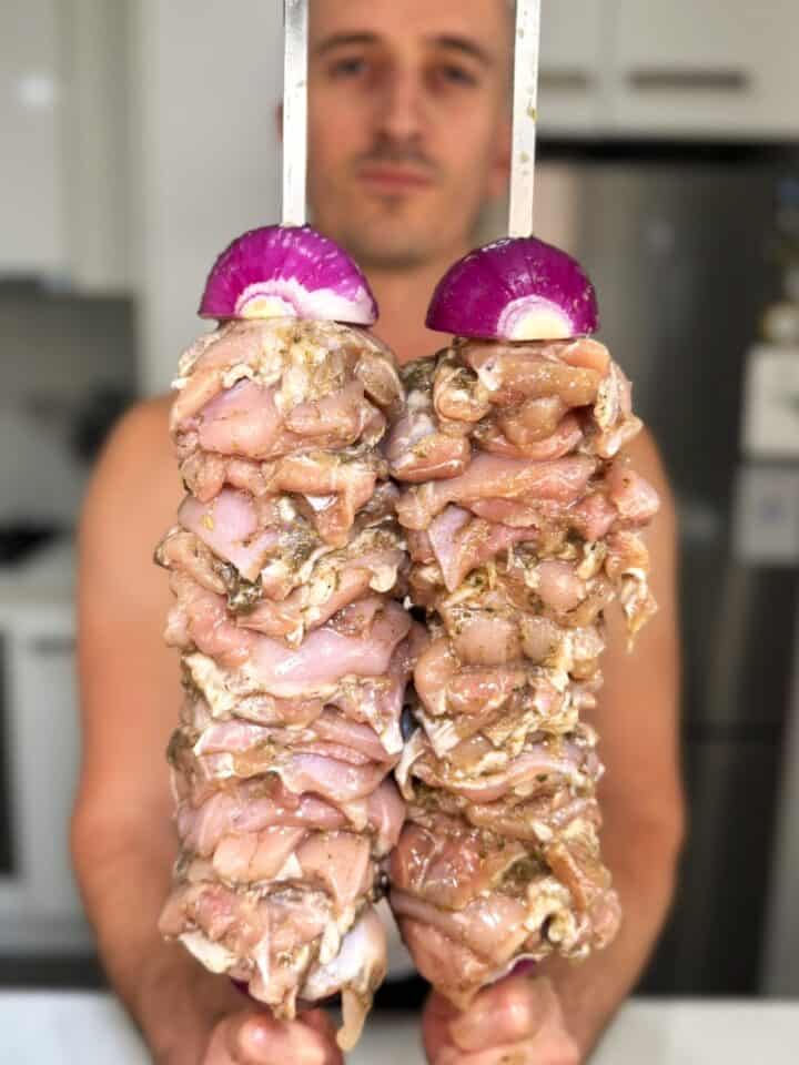 Pork Souvla Recipe (Cooked on Cyprus Charcoal BBQ) - Nikolopaa