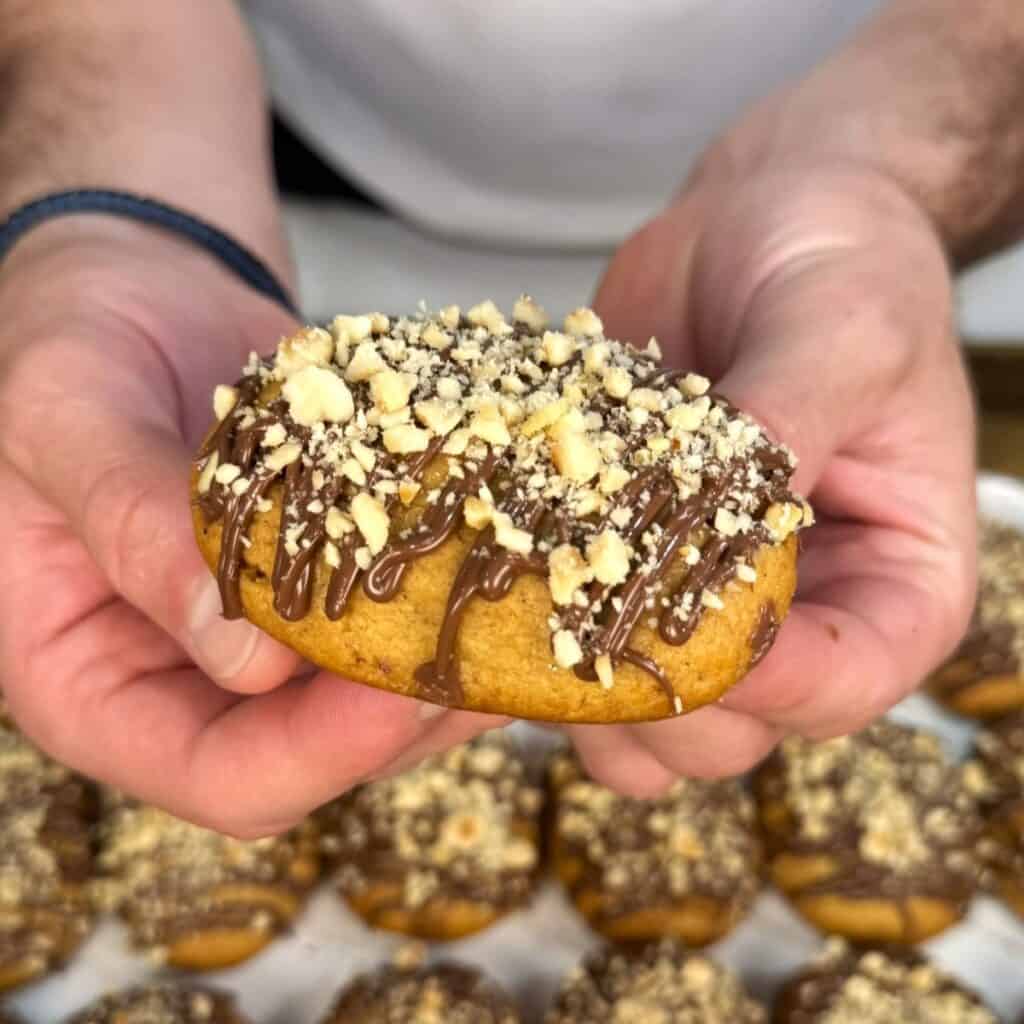 Chocolate Filled Melomakarona Recipe (Covered With Nutella) - Nikolopaa