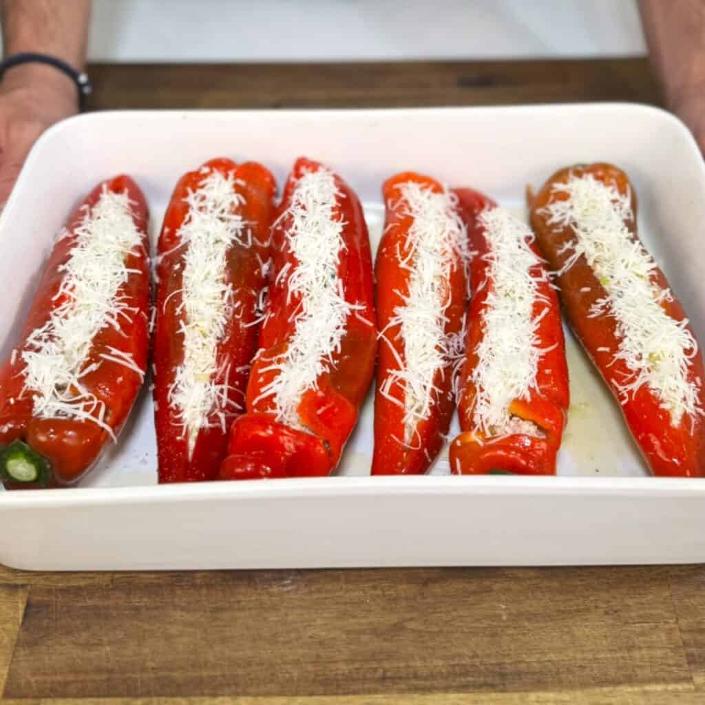 Greek Stuffed Peppers With Feta Cheese Recipe (Baked) - Nikolopaa