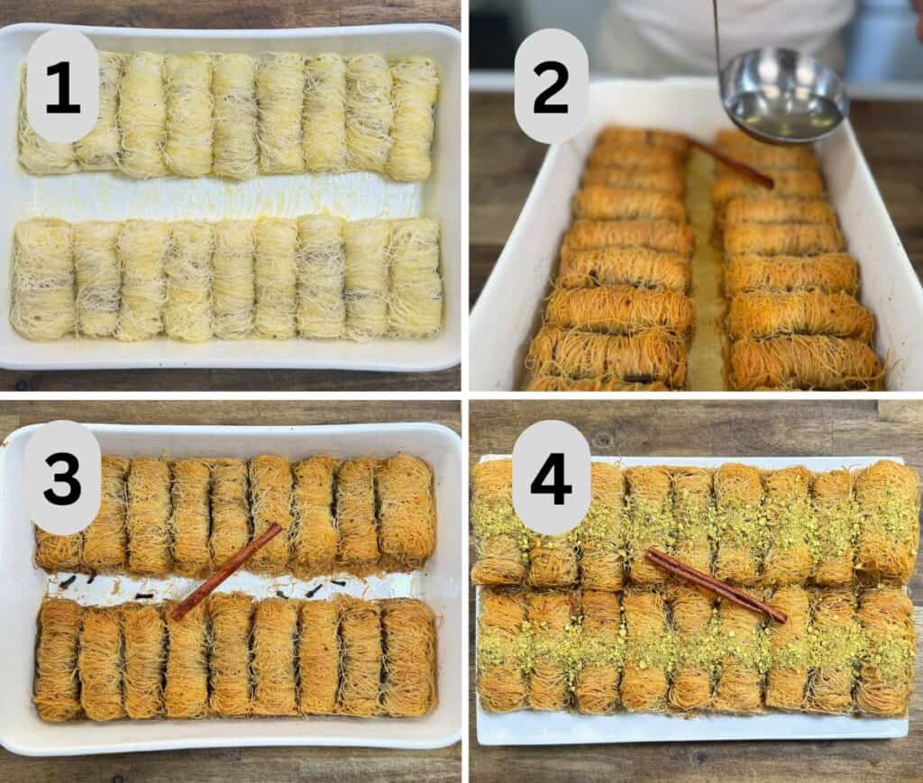 Greek Kataifi Rolls Recipe (With Nuts and syrup) - Nikolopaa